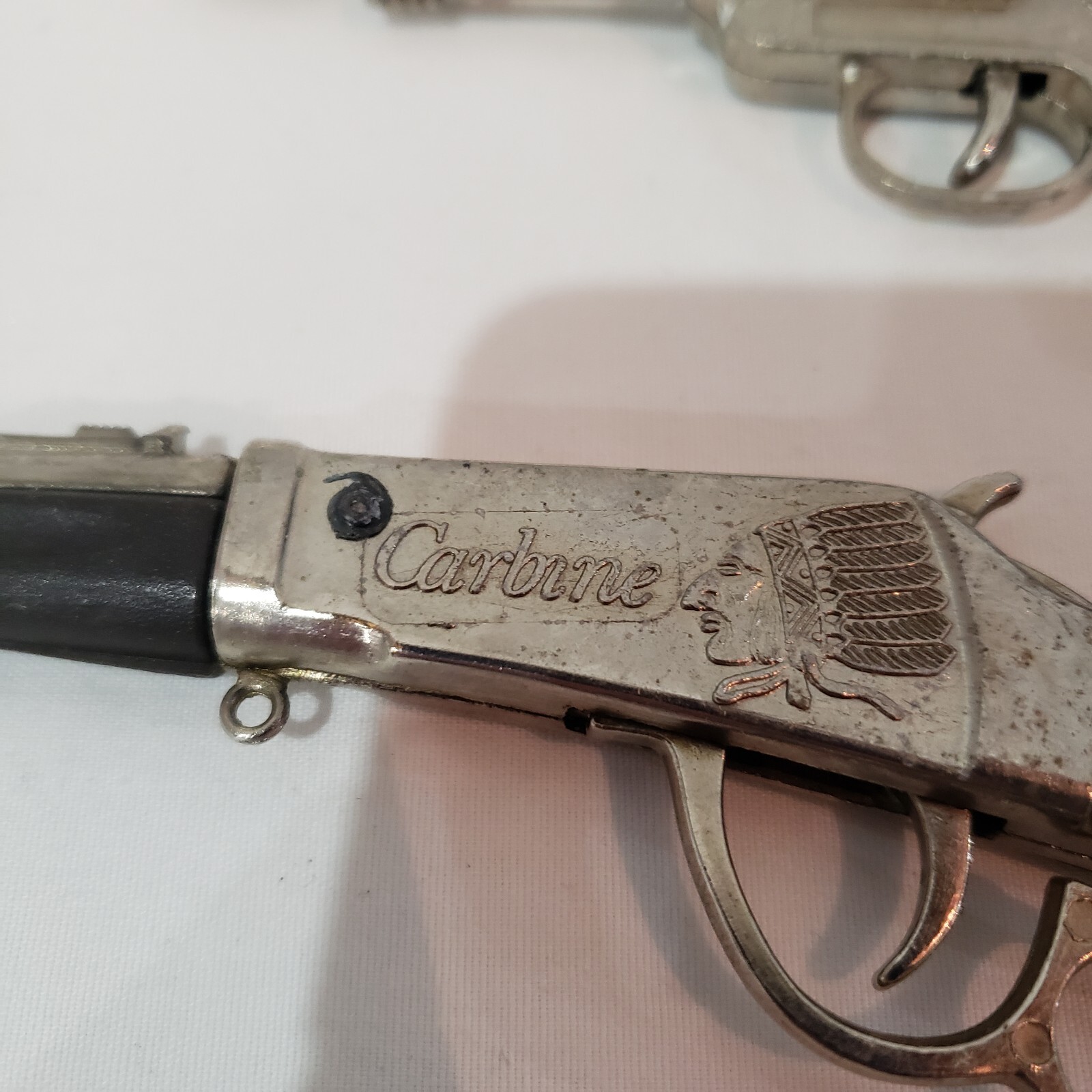 Vintage 11" Mini Carbine lever action toy rifle with 4.5" Victory toy ...