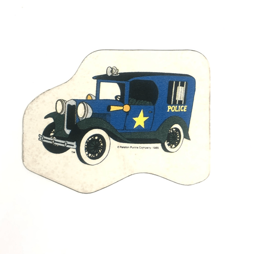 vintage 1985 cookie crisp magnet police vehicle cereal premium paper ...