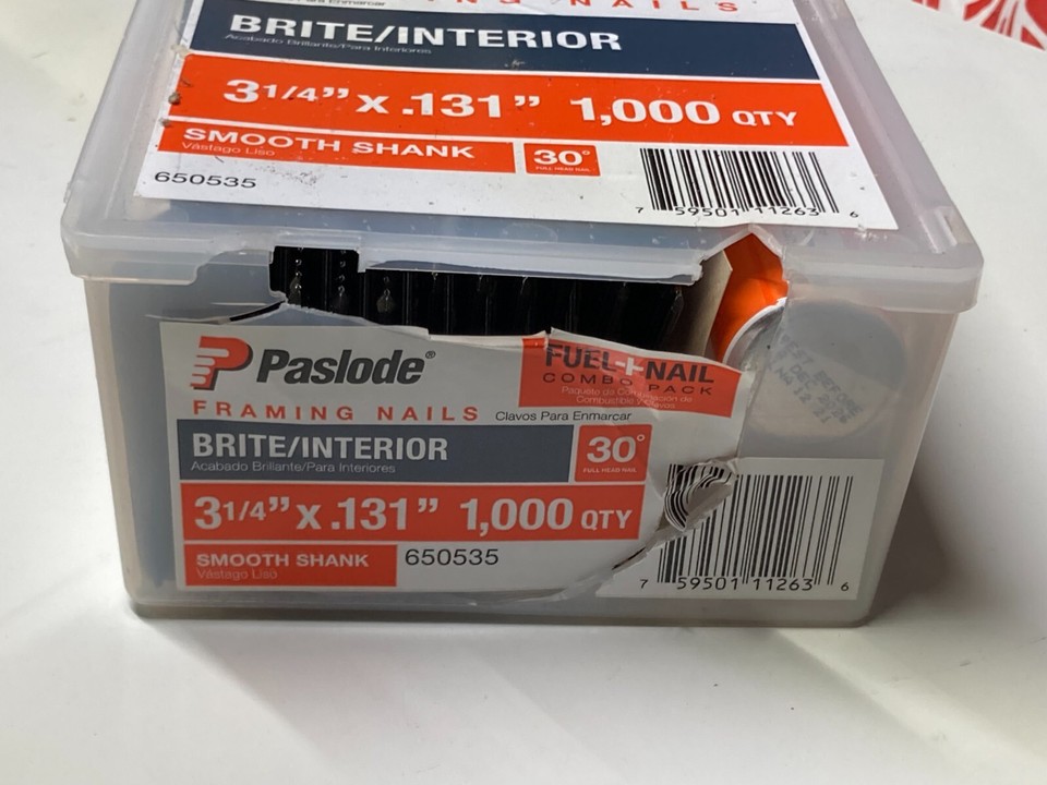 Paslode 650535 FUEL+NAIL Collated Framing Nails, 3 1/4 In L, Brite ...