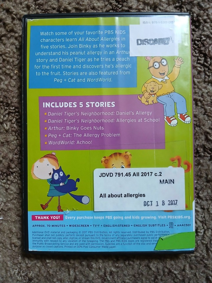 PBS KIDS: All About Allergies DVD Ex Library Copy 841887033190 | eBay
