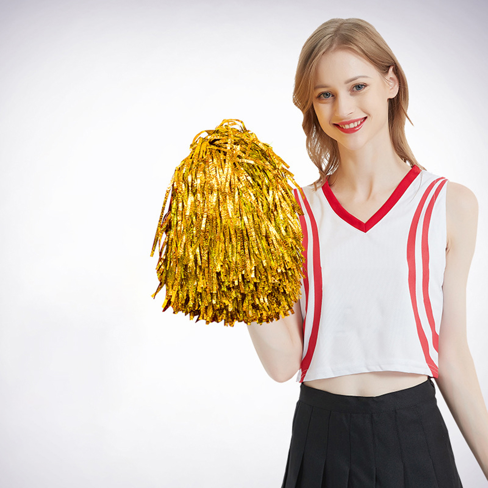Dance Pompoms Glitter Cheer Double Pass Cheerleader Handheld Flower ...