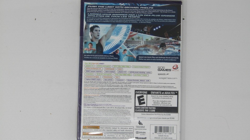 Michael Phelps Push the Limit Video Game XBox 360 kinect swimming NEW ...