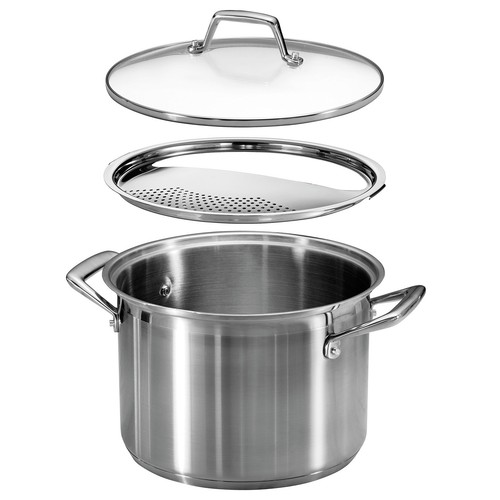 Tramontina Lock & Drain Pasta Cooker Pot with Strainer Lid 18/8 ...