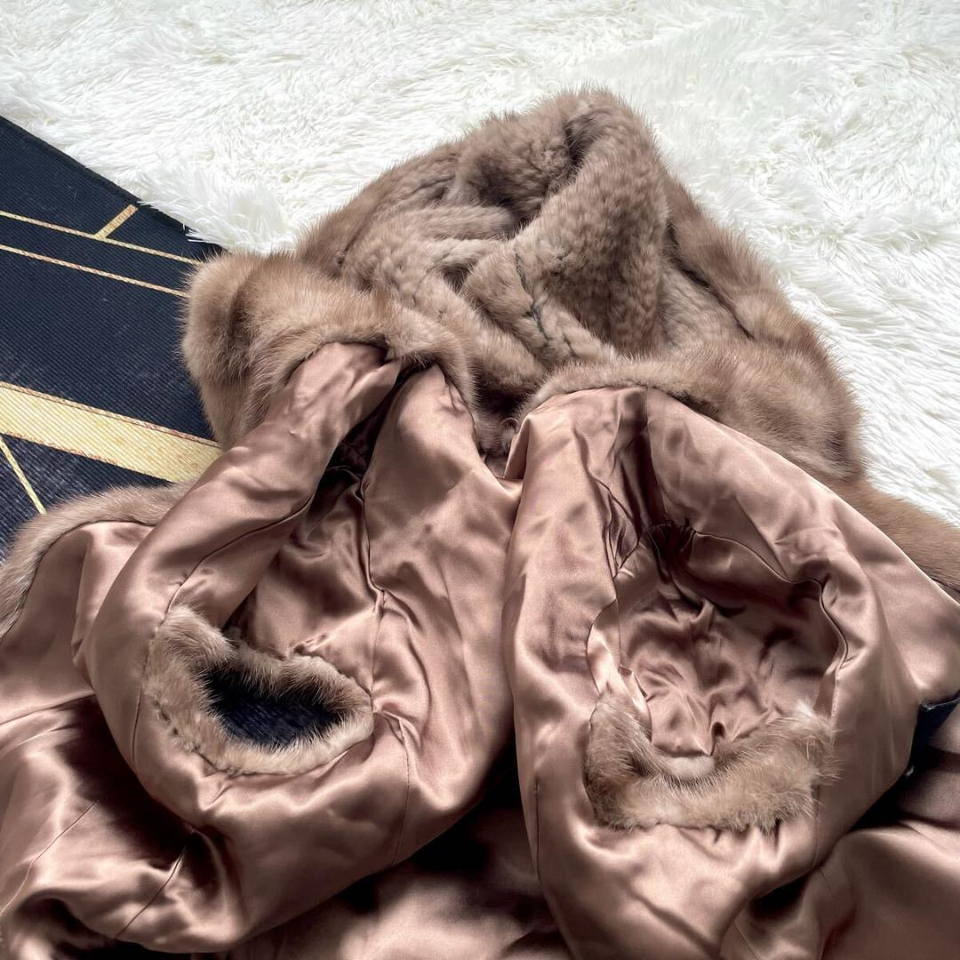 ROYAL SAGA FURS Pastel Mink Hooded Fur Vest Gilet S-M Real Fur From ...