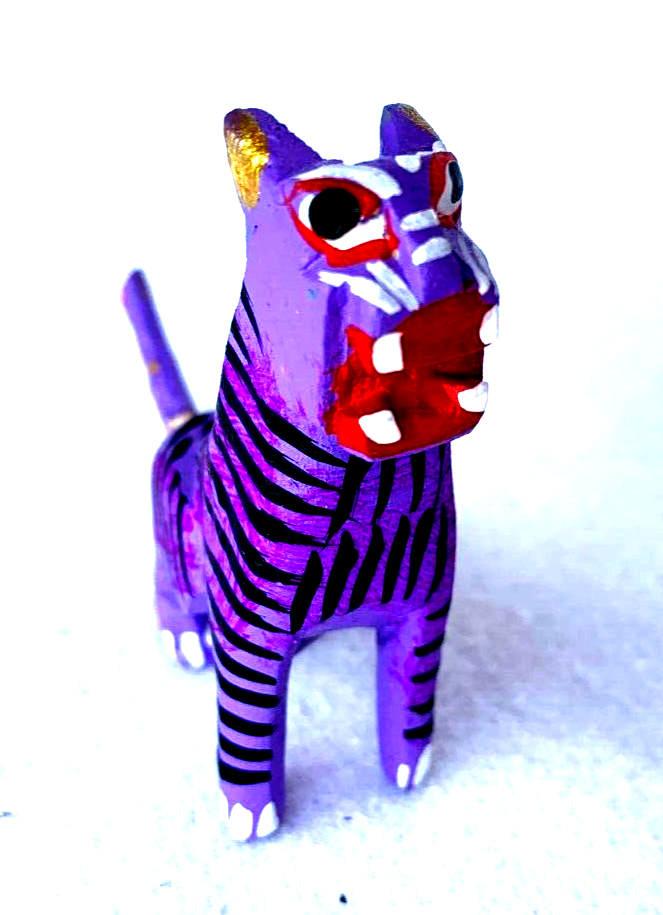 TIGER MINI Alebrije Hand Painted Oaxacan Wood Carving Folk Art Oaxaca ...