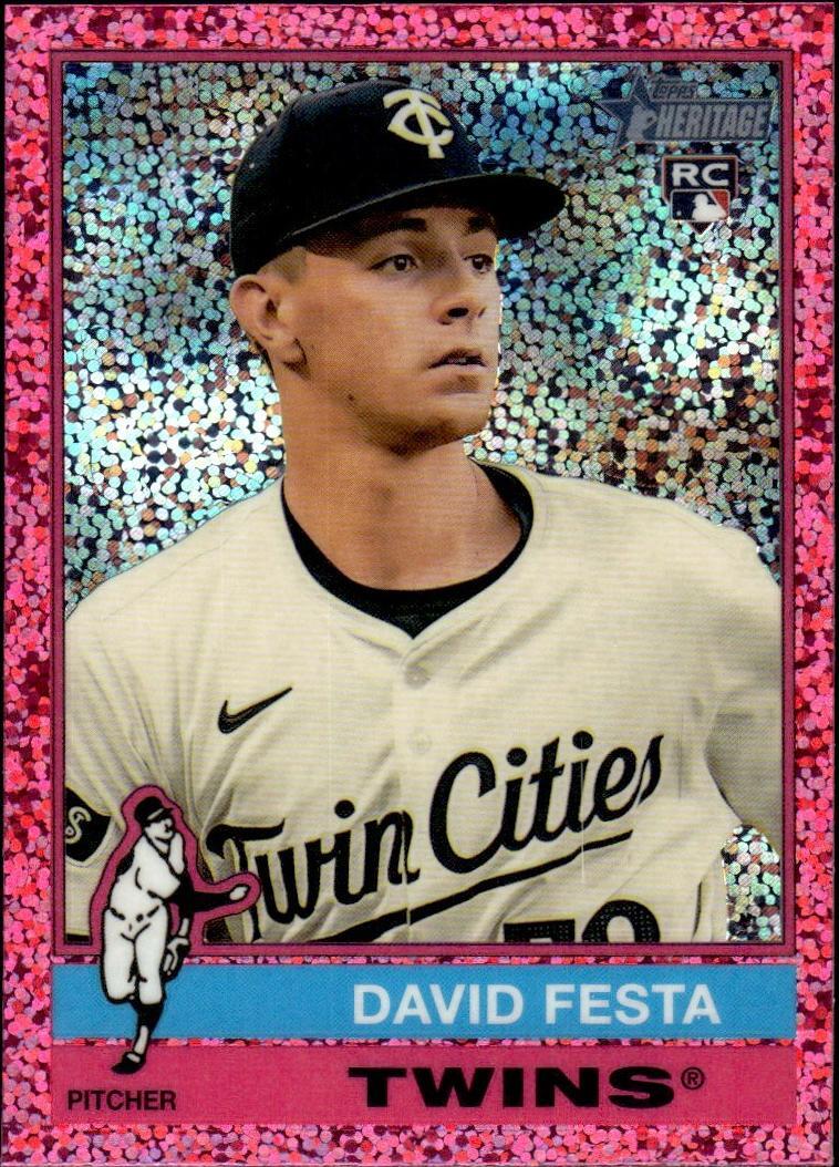 2025 Topps Heritage - David Festa #249 Chrome Pink Sparkle Refractor ...