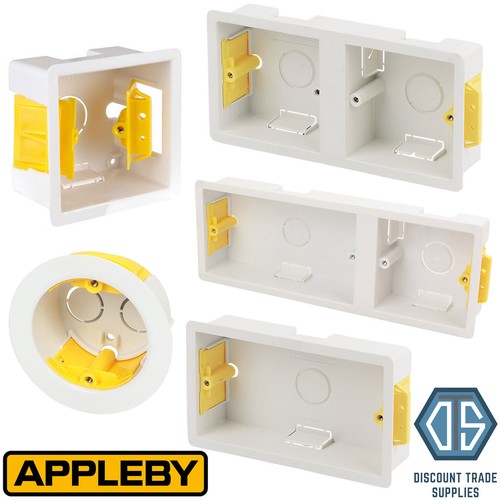 Appleby Dry Lining Plasterboard Fast Fix Back Boxes 35mm 47mm 1G 2G ...