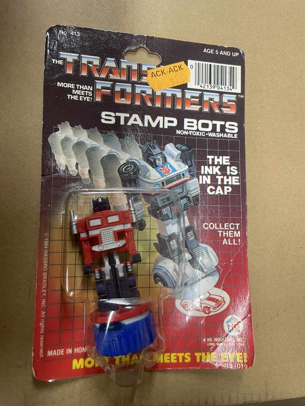 1984 HASBRO Transformers SELF-INKING FULL FIGURE Optimus Prime Stamp ...