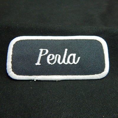 Custom Embroidered Name Tag Sew on Patch "Perla" | eBay