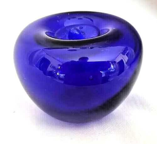 Cobalt Blue Glass Apple Paperweight No Makers Mark | eBay