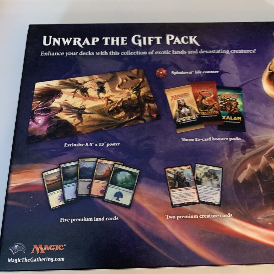 Magic The Gathering Gift Pack Land Cards, Creature Cards, 3 Boosters ...