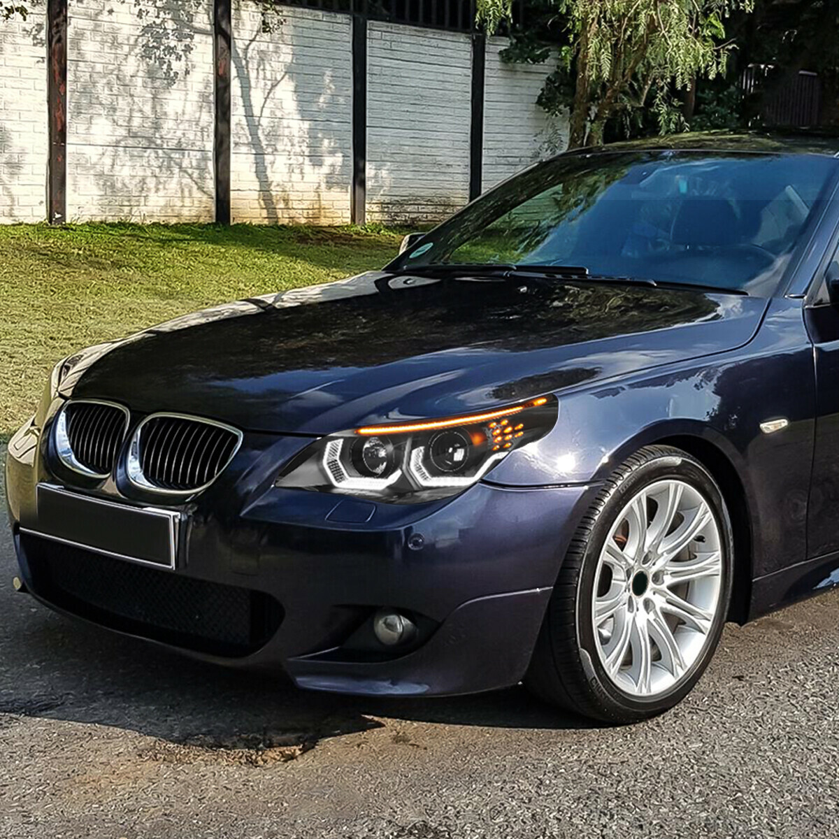 For 04-07 BMW 5-Series E60 LED U-Halo+Turn Signal Projector Headlight ...