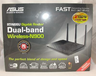 Asus Dual-Band Wireless N900 Gigabit Router (RT-N66U) 886227037353| eBay
