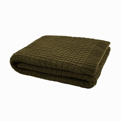 Bambury Tanami 1200GSM Cotton Extra Long Throw Blanket Olive 130x200cm ...