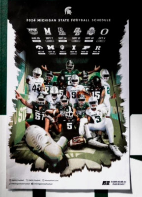 2024 Michigan State Spartans football schedule poster MSU Chiles ...