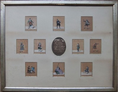 "Great Roscius" David Garrick theatrical group of antique engravings by ...
