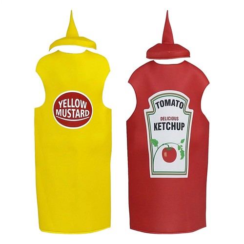 Unisex Adults Mustard Costume and Ketchup Costume Cosplay Halloween ...