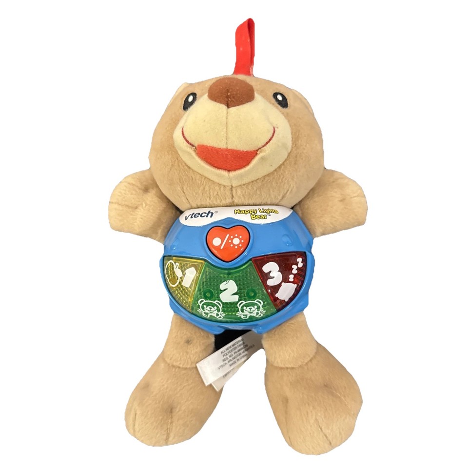 VTech Happy Lights Musical Interactive Bear Plush Learning Toy, On The ...