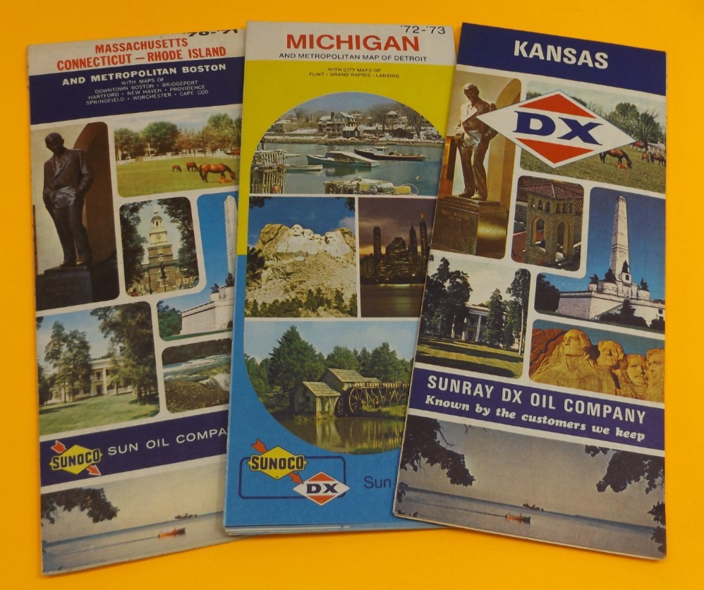 ROAD MAPS – 1960s 1970s Lot of 3 Sun Oil Company Sunray Sunoco DX ...