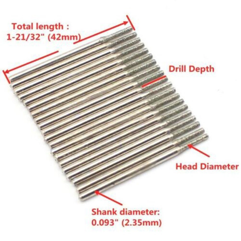 Solid Bit Diamond drill bit For Gemstone 1 Mm Diamond Useful Practical ...