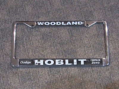 Woodland Hoblit Dodge Jeep Metal Dealership License Plate Frame CA Tag ...