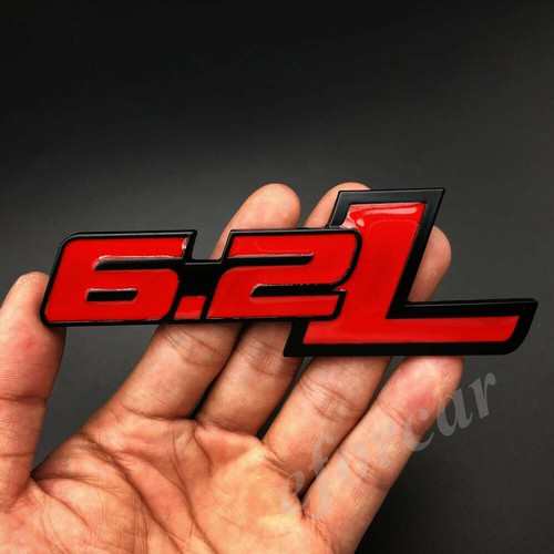 Metal Red 6.2L Car Trunk Tailgate Emblem Fender Side Badge Decal ...
