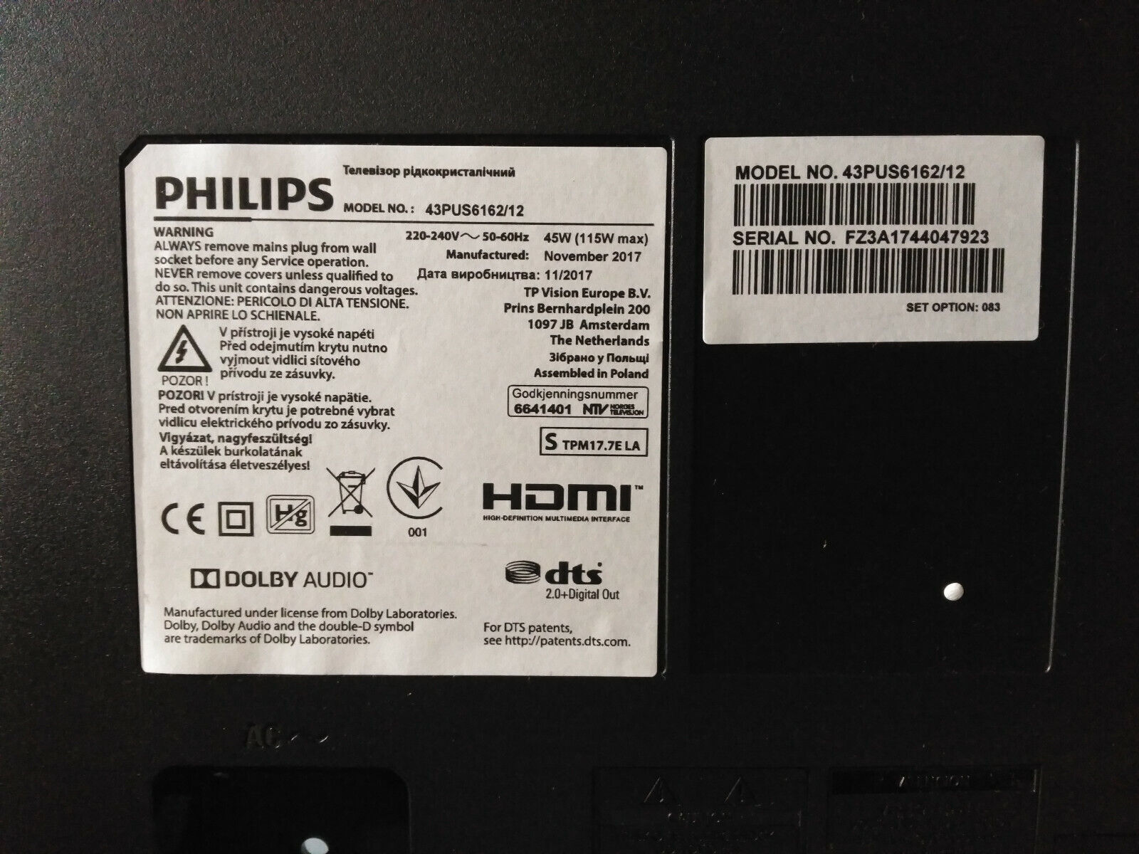 PHILIPS Schaltmodul 43PUS6162/12 // 715G7088-K01-000-004K | eBay