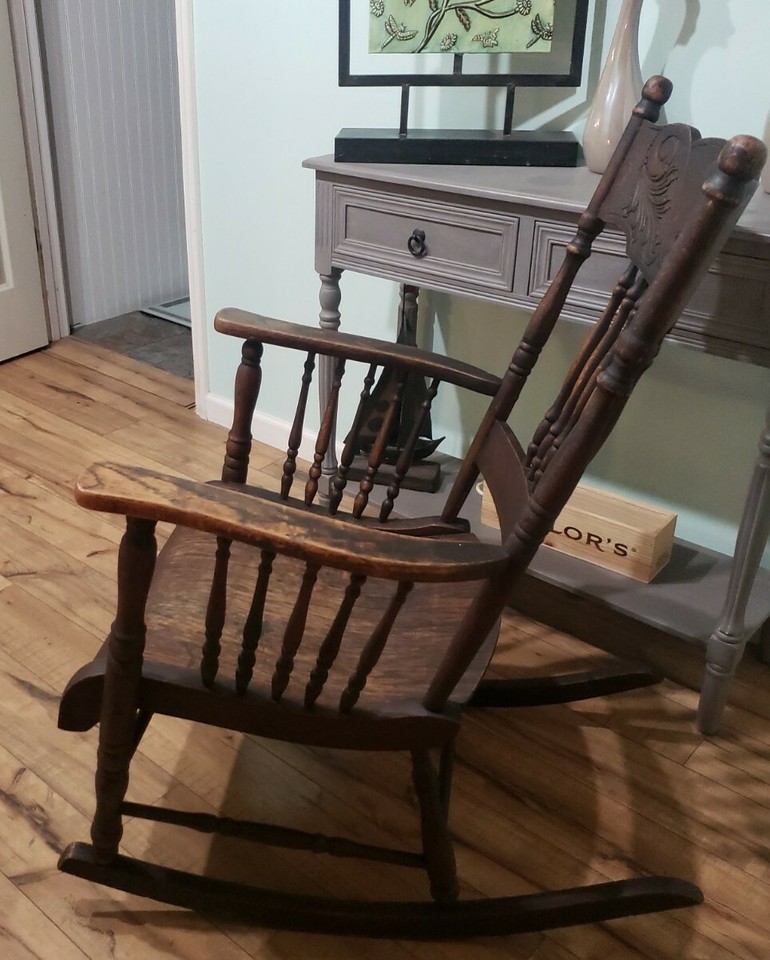 Rare Find Late 1800's Pressed Oak Antique Original Finish Rocking Chair ...