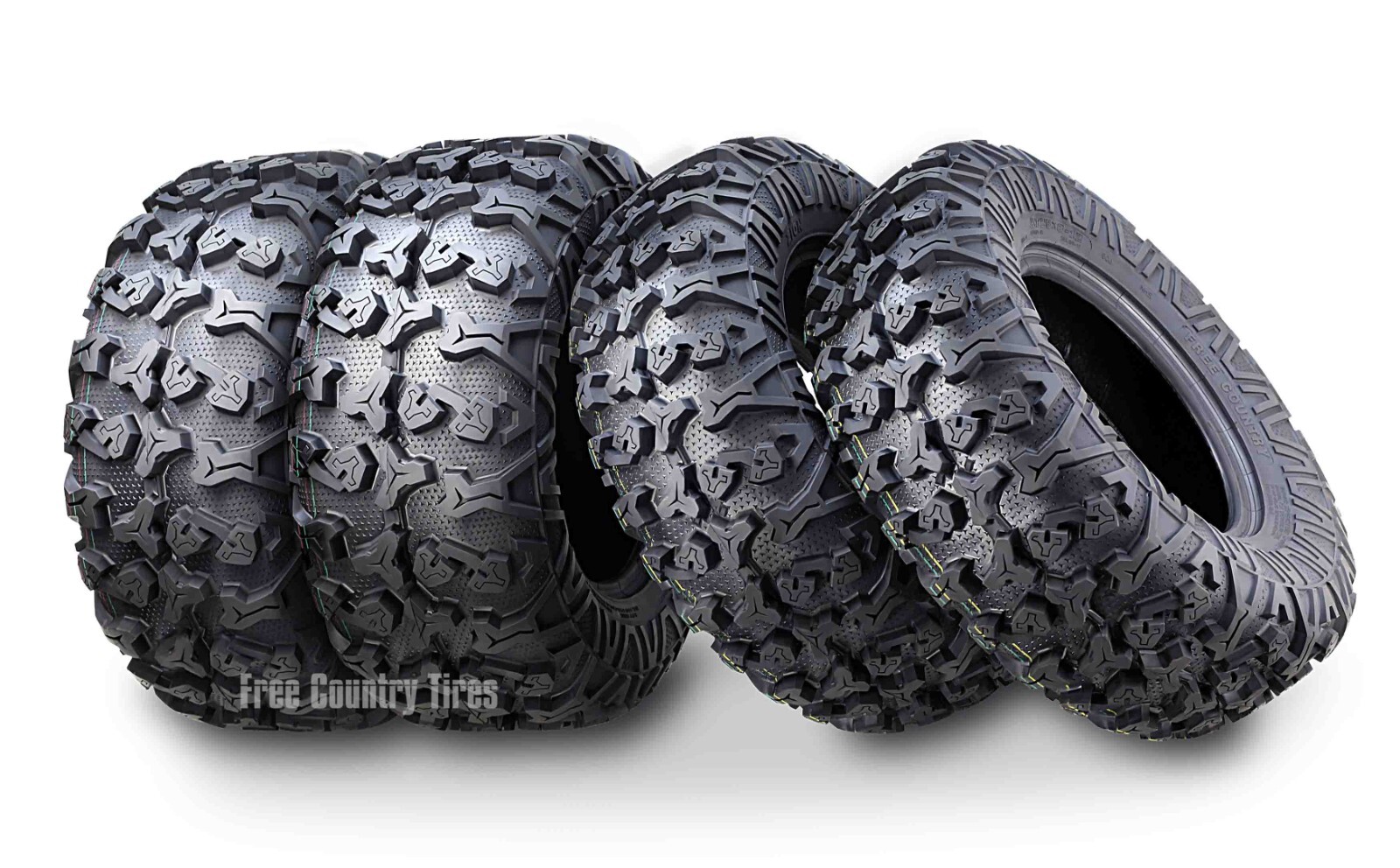 4 FREE COUNTRY Premium ATV/UTV Tires 24x8-12 & 24X10-11 8PR w/Scuff ...