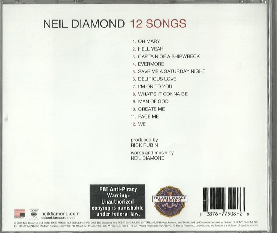NEIL DIAMOND 12 SONGS CD | eBay