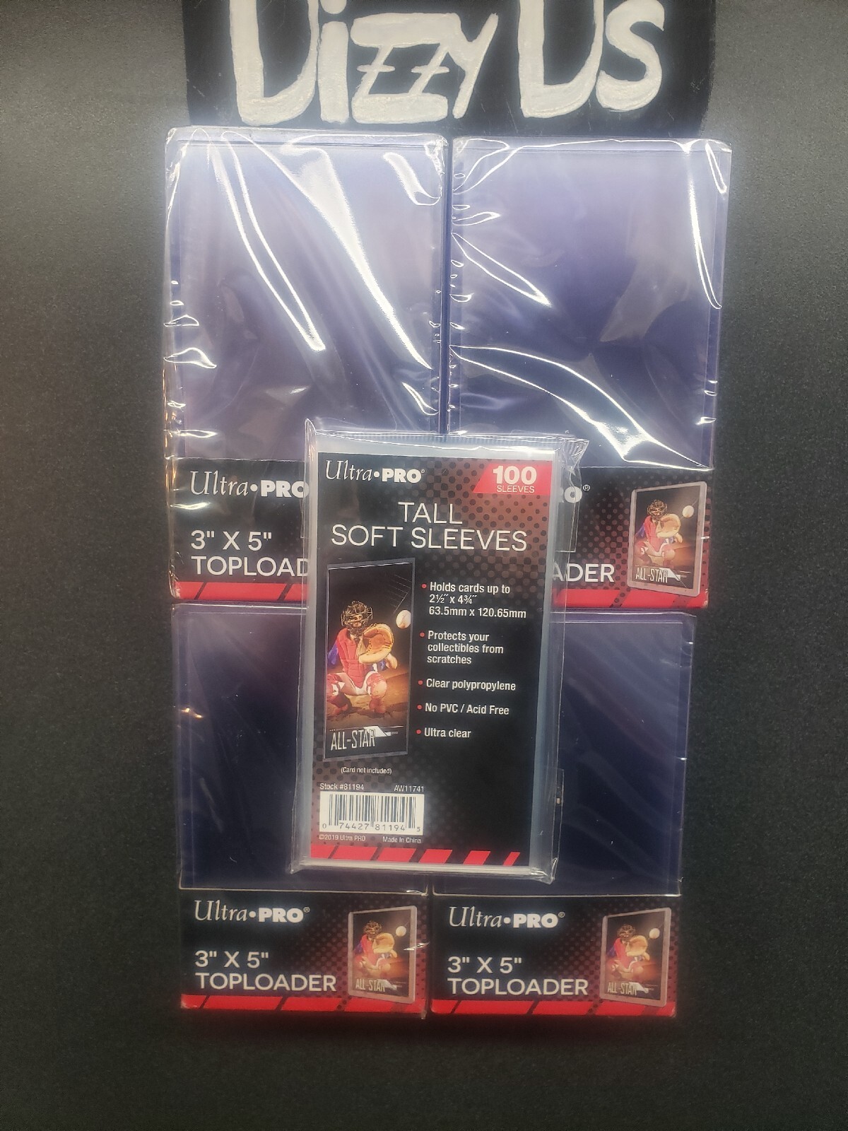 100 Ultra Pro 3 X 5 Ultra Clear Toploaders 4 Packs of 25 & Tall Soft ...