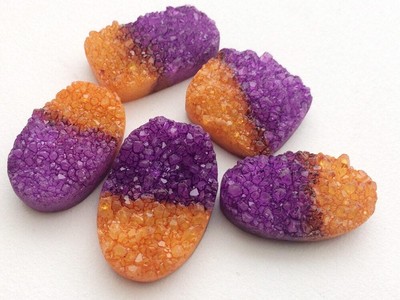 24-33mm Shaded Druzy, Mix Shape Lot Druzy, Double Color Druzy, 5 Pcs ...