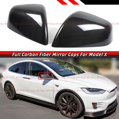 For 16-2025 Tesla Model X Direct Add-on Real Carbon Fiber Side Mirror ...