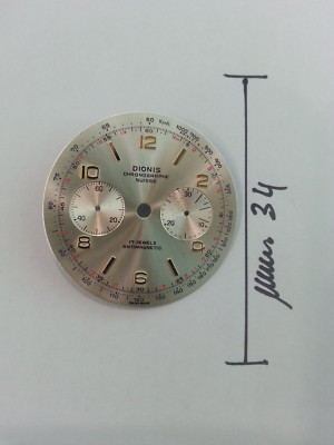 Landeron 13" 48 Quadrante calibrato Cronografo ore a rilievo mm 34 | eBay