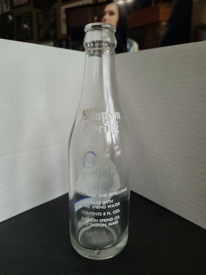Vintage 1940s Applied Label Soda Bottle Simpson Spring So. Easton Mass ...