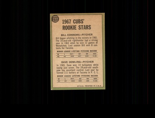 1967 Topps 272 Rookie Stars Bill Connors RC/Dave Dowling VG-EX #D518839 ...
