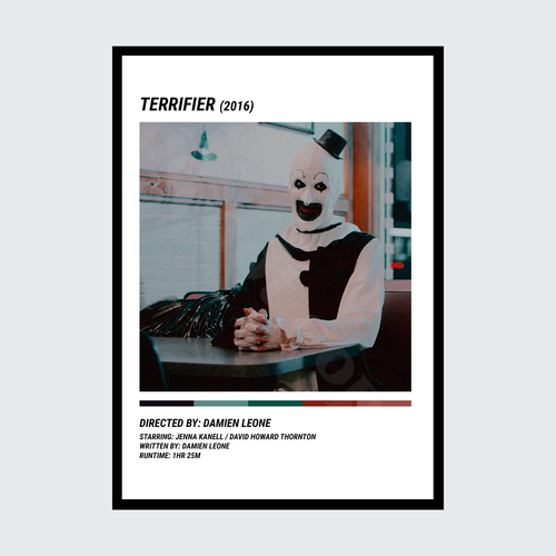TERRIFIER Horror Film Aesthetic Minimalist Vintage Colour Poster Art ...