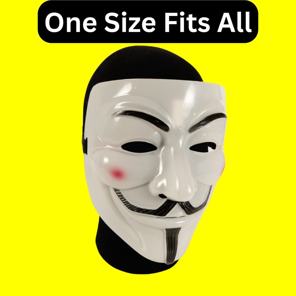 V for Vendetta Guy Fawkes Mask Anonymous Cosplay Halloween Costume ...
