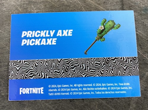 Fortnite Prickly Axe Pickaxe Code Card, New Unused 2024 Epic Games | eBay