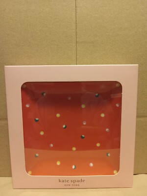 Kate Spade Christmas Dot Red Square Tray | eBay