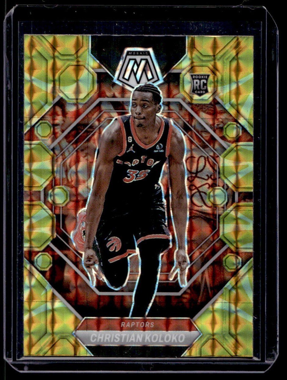 2022-23 Panini Mosaic Christian Koloko Reactive Yellow Prizm RC #233 ...