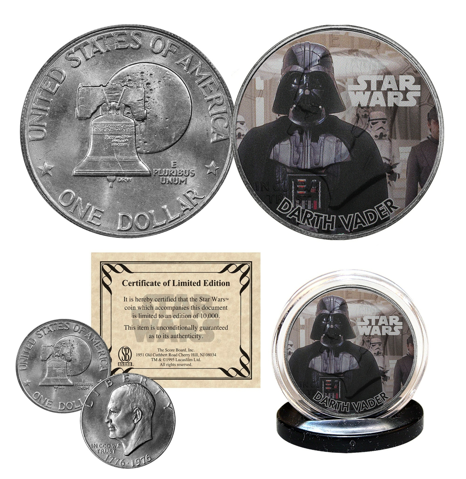DARTH VADER - STAR WARS Officially Licensed 1976 Eisenhower IKE Dollar ...
