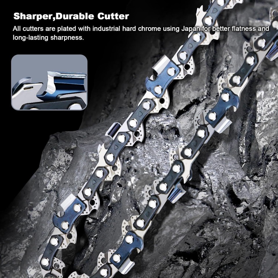 8" Pole Chainsaw Chain Blade 33DL 3/8 LP .050 for Greenworks/ Sun Joe ...