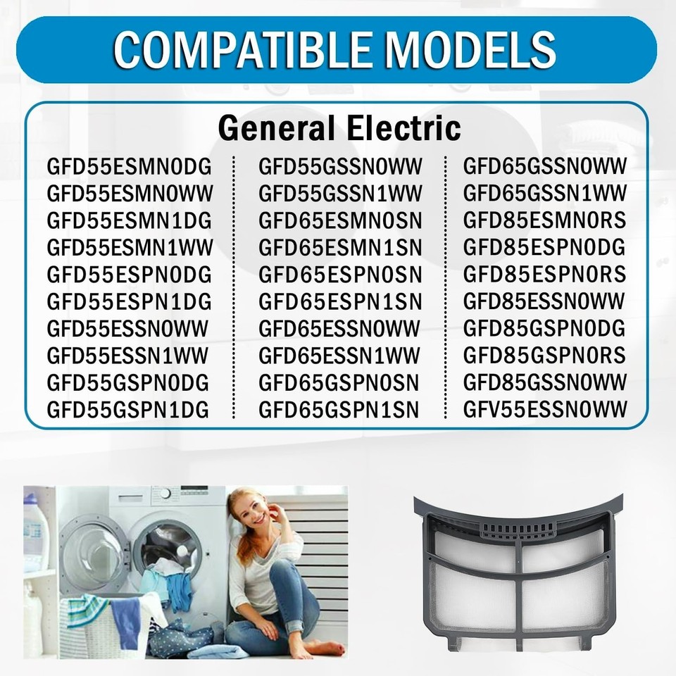 Dryer Lint Filter Trap Screen Fit for GE Clothes Dryer, Dryer Lint ...