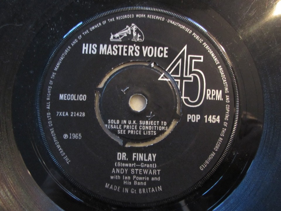 Pair Andy Stewart, His Master's Voice 45 RPM Records, # POP 1454 & POP ...