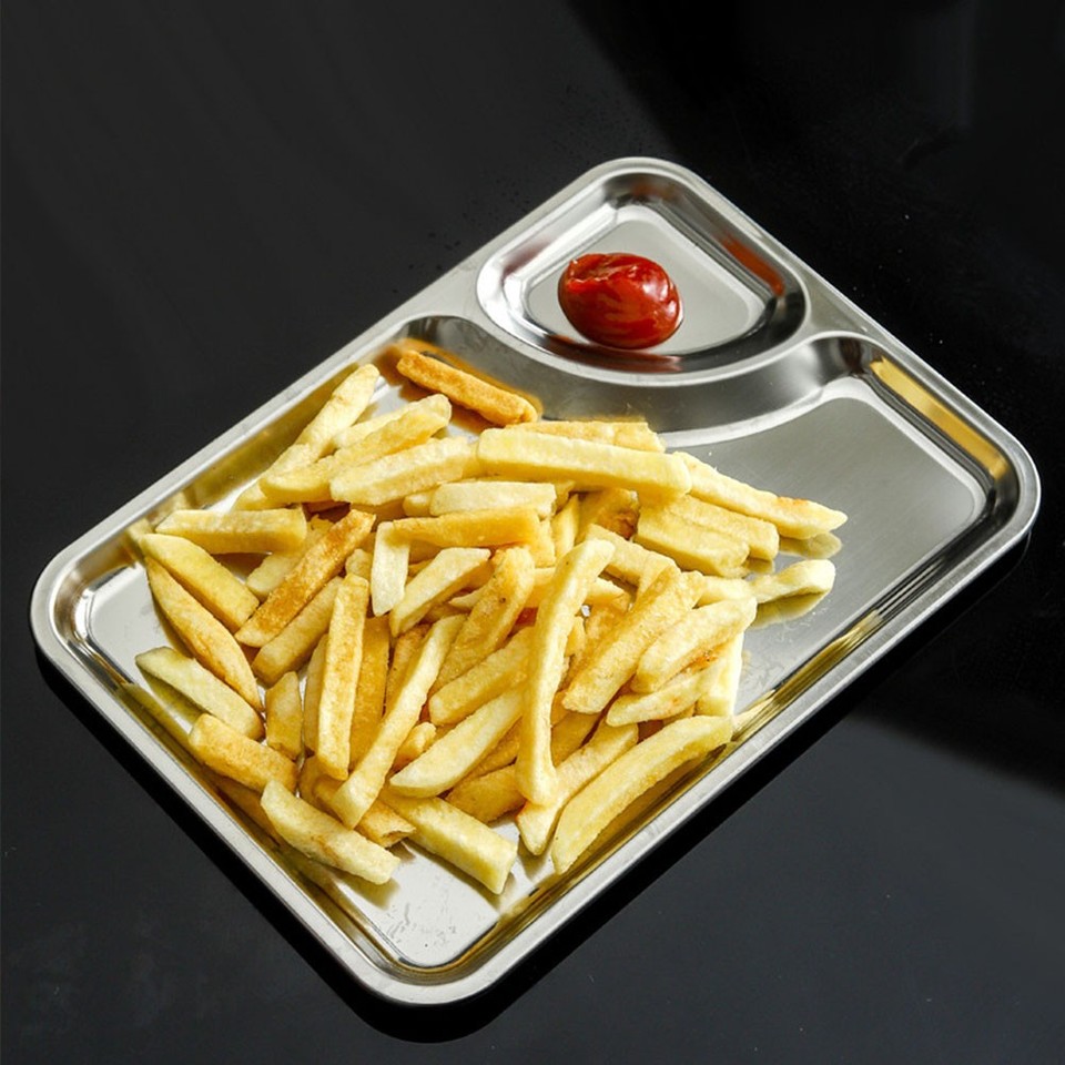 2 Pcs Multi-functional Divided Plate Chips and Dip Serving Dish ...