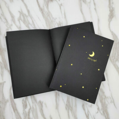 Black Paper Journal with Black Cardboard Hardcover Notebook Black Pages ...