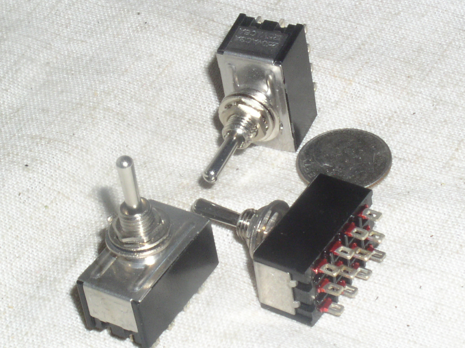 3 MINI TOGGLE 4PDT 4P2T 4 POLE ON-OFF-ON SWITCH 125V AC DC 6A 6 A AMP ...