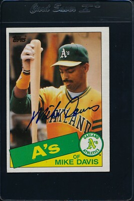 1985 Topps #778 Mike Davis A's Signed Auto *16487 | eBay