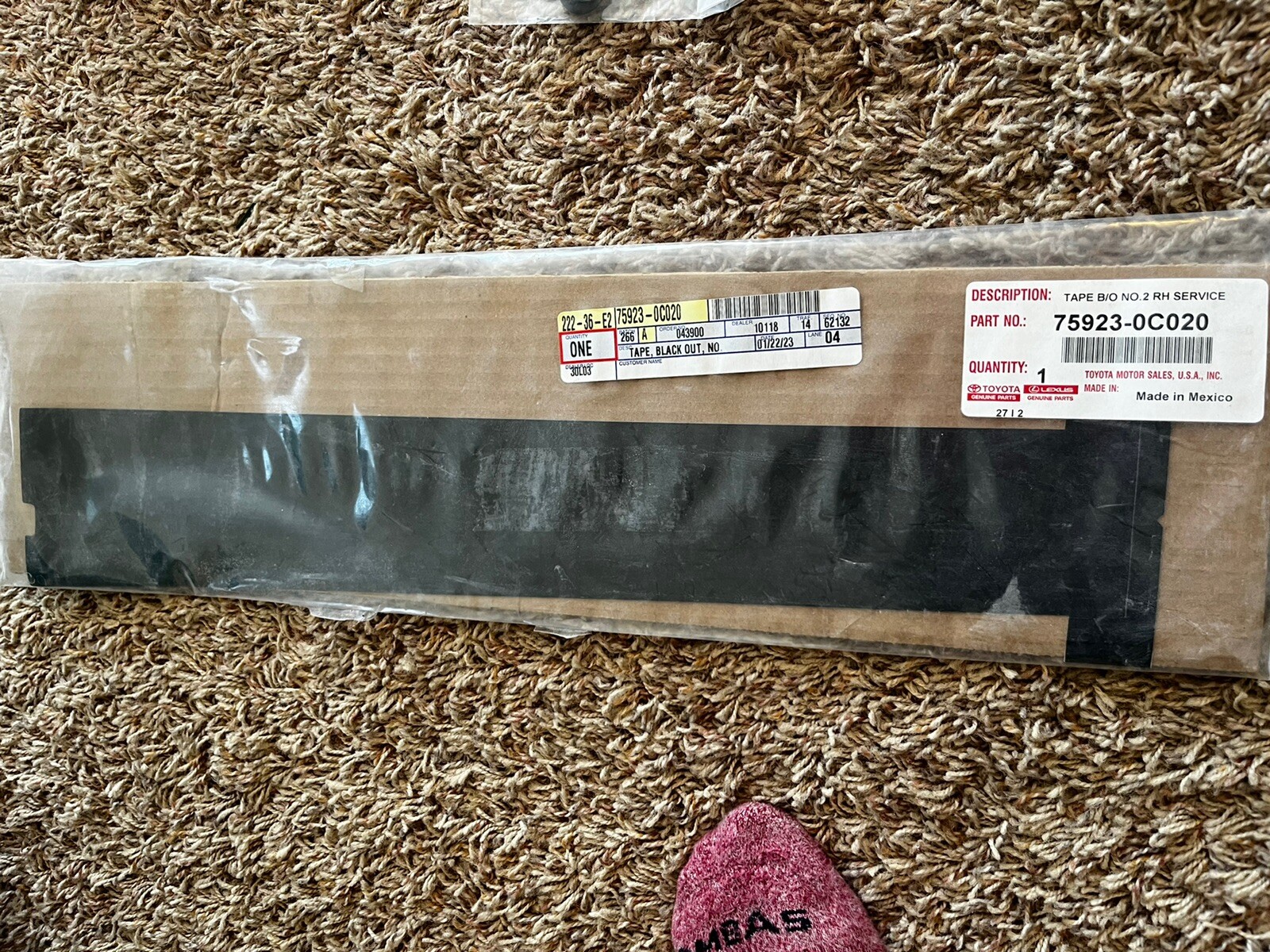 Genuine OEM Black out Tape for Toyota 759230C020 for sale online | eBay